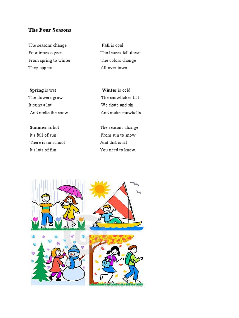 The Four Seasons Pronunciation Exercises Phonics - 42079 | PDF