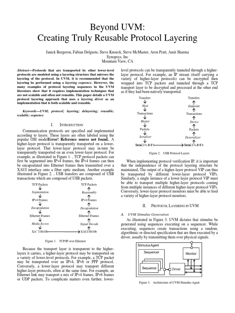 Beyond UVM: Creating Truly Reusable Protocol Layering: Abstract ...