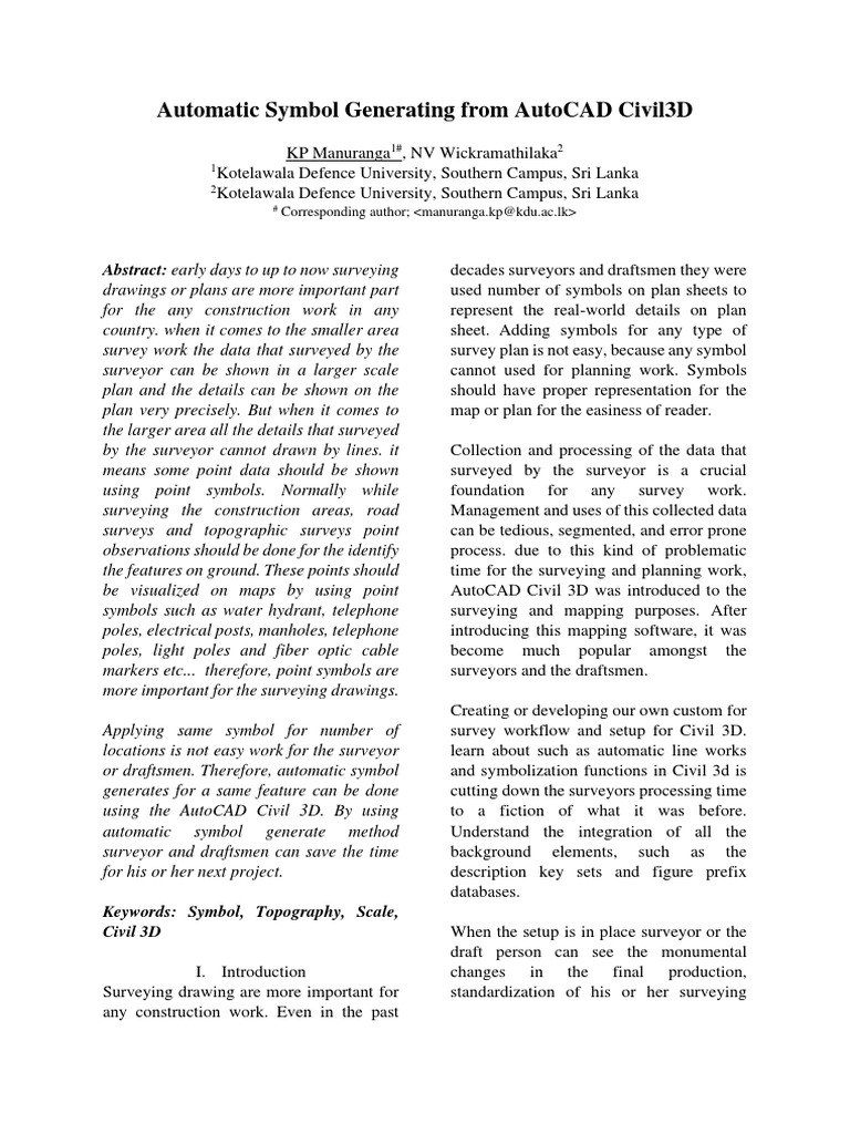Automatic Symbol Generating From Civil3D PDF | PDF | Surveying ...