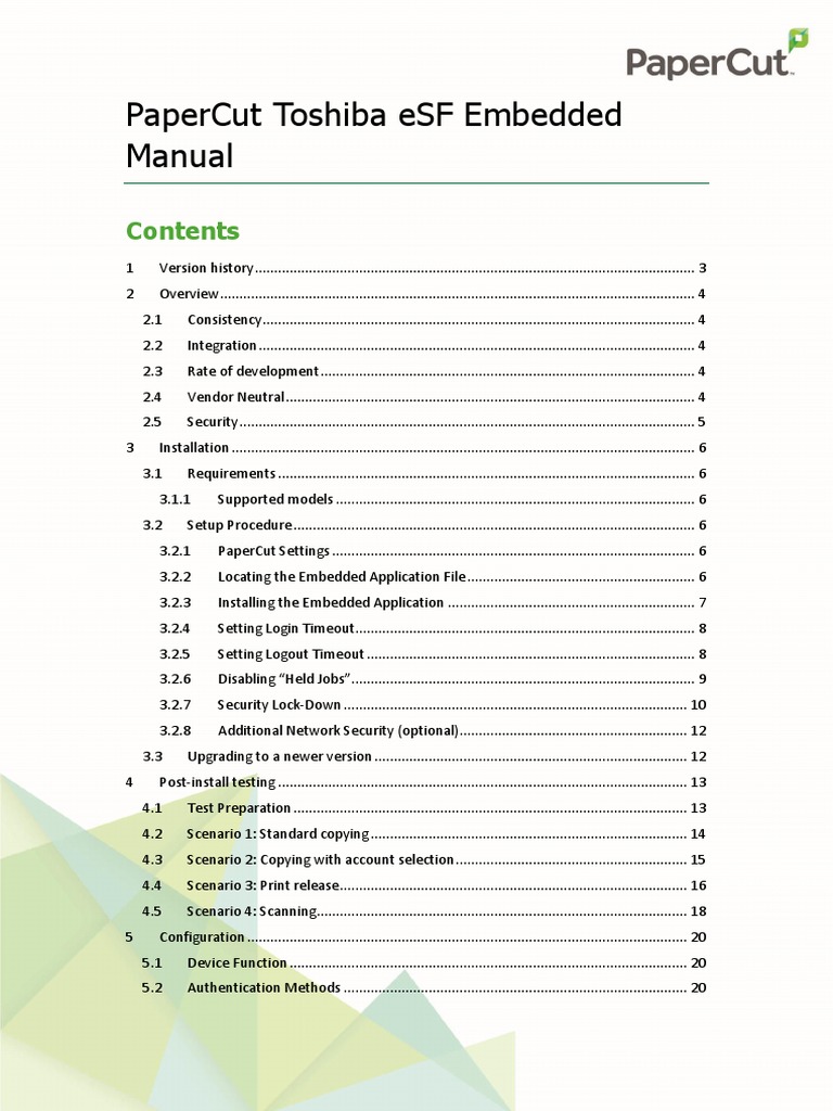 PaperCut MF - Toshiba eSF Embedded Manual-2019-04-08 | PDF | Login ...