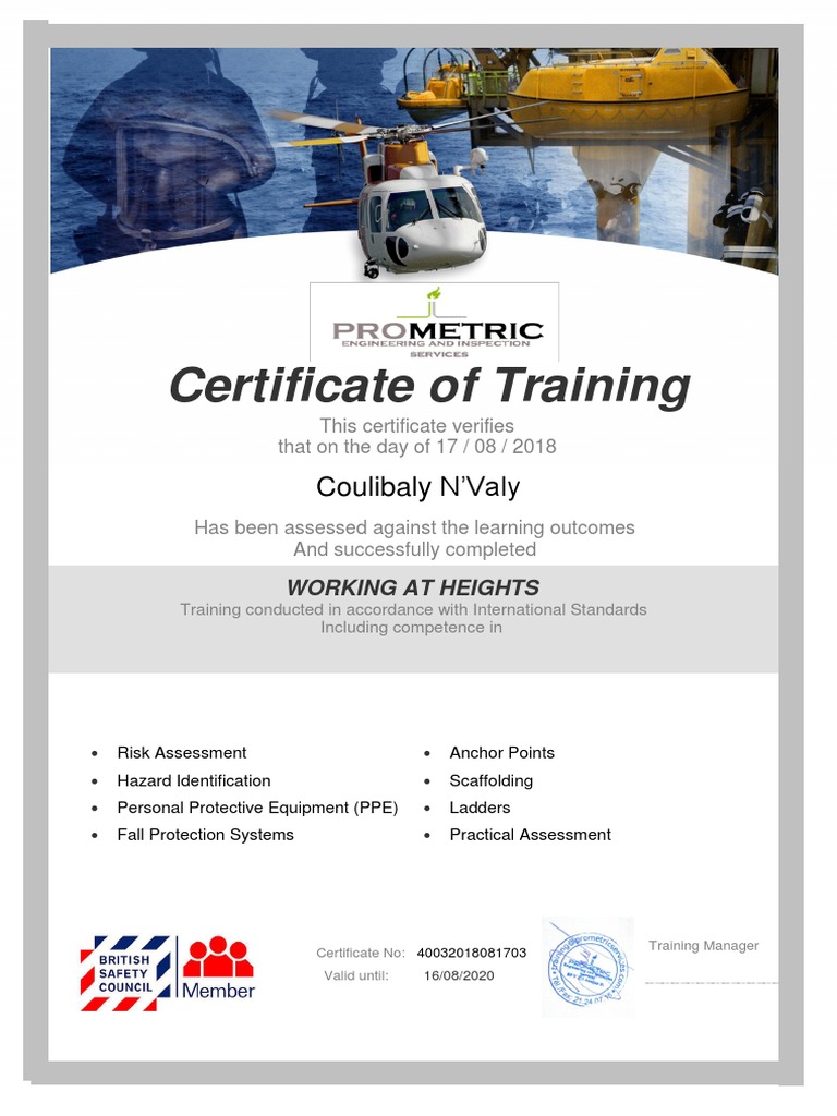 Certificate WAH Coulibaly Nvaly | PDF