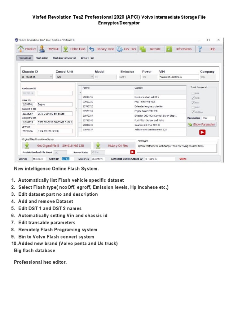 Visfed Revolation Tea2 Professional 2020 (APCI) : Volvo Intermediate Storage File Encryptor ...