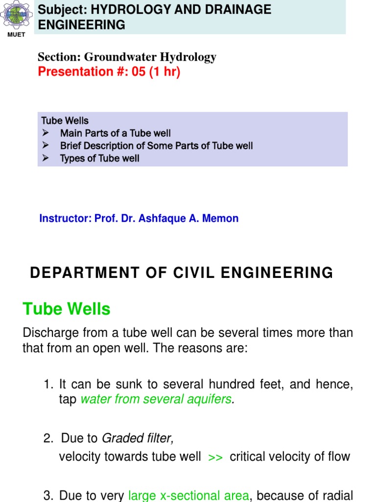 GW 5-Tube Well, Parts and Types | PDF | Pump | Applied And ...