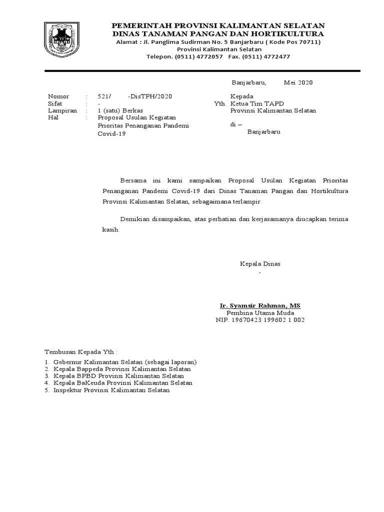 Surat Pengantar Proposal | PDF