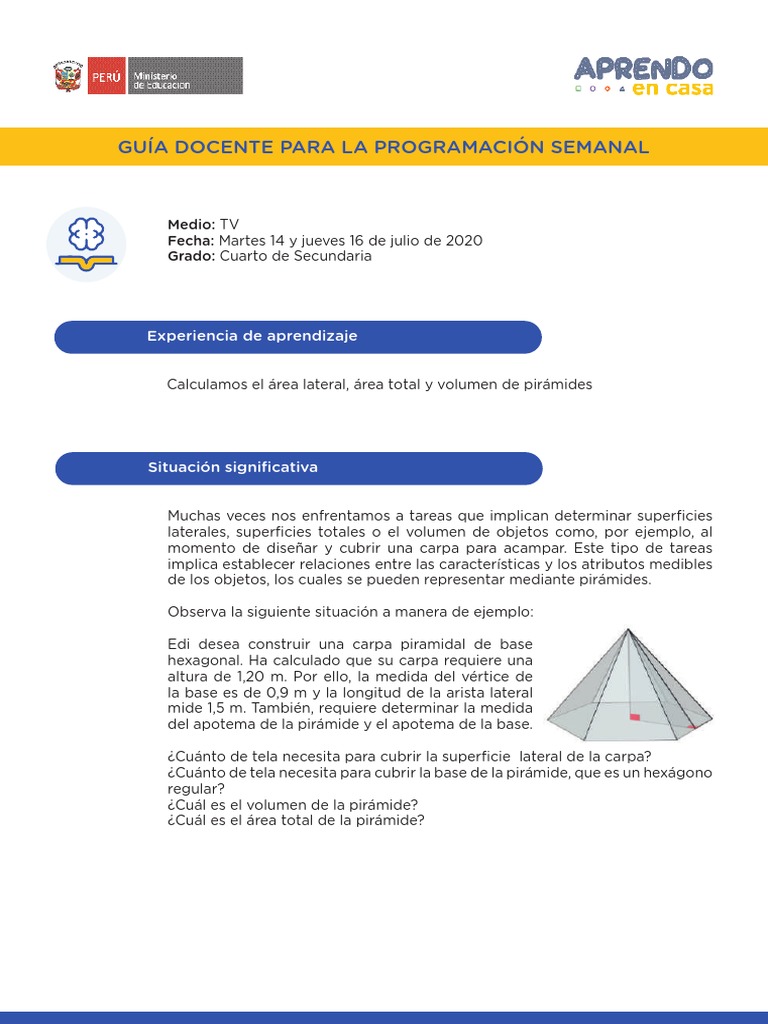 s15 TV 15 Guia 4to Sec Mat | PDF | Geometría | Educación avanzada