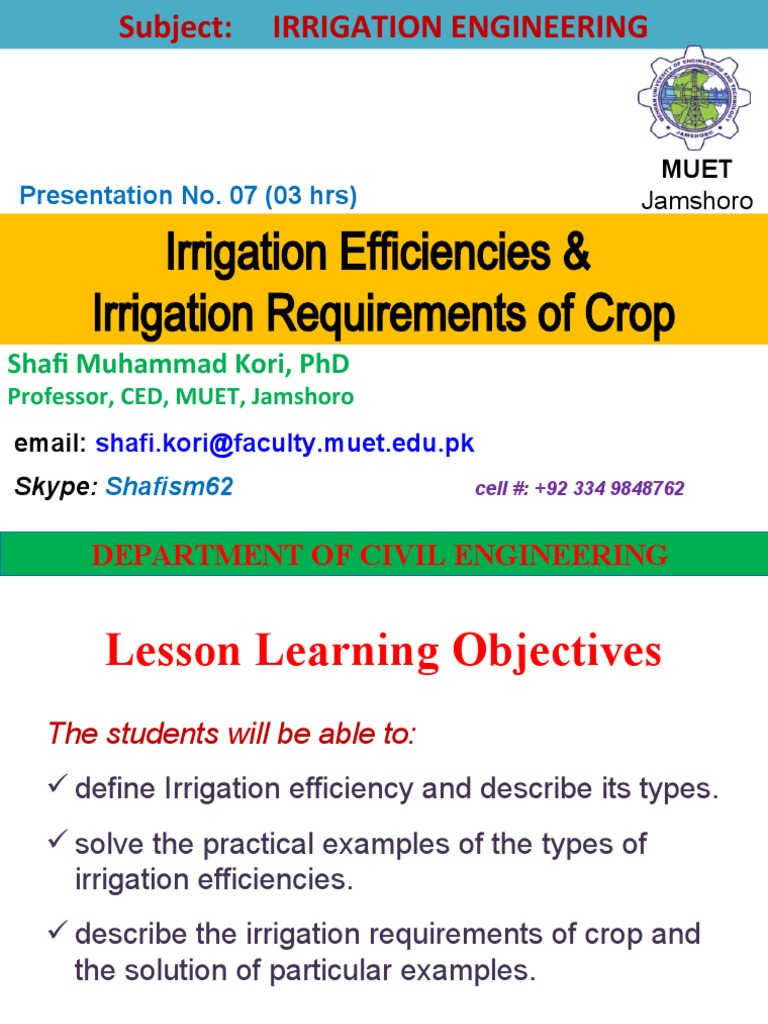 Irrigation Efficiency Types and Formulas | PDF | Evapotranspiration ...
