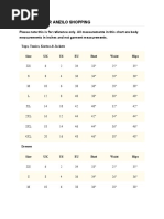 Target Women's Size Chart Guide | PDF