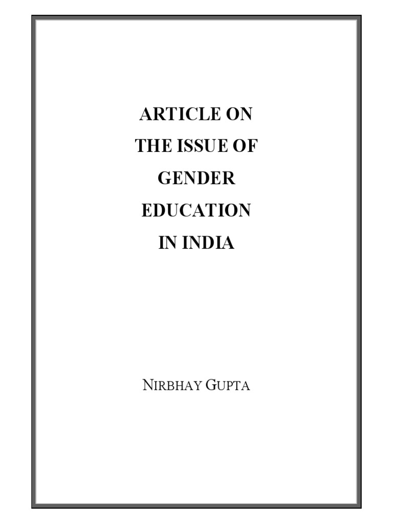 Gender Education Challenges in India | PDF | Gender | Gender Studies