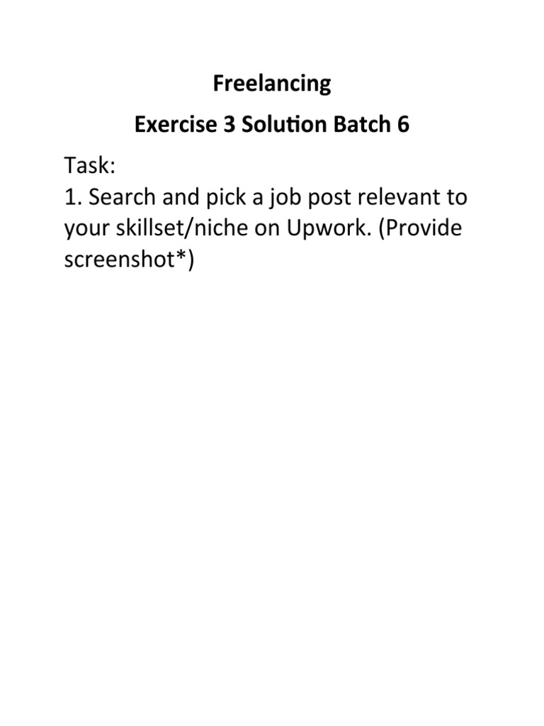 Freelancing Exercise 3 Solution Batch 6 | PDF