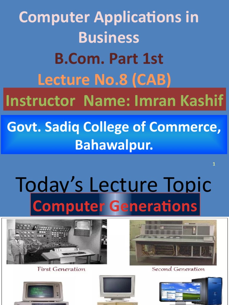 Computer Applications in Business: Lecture No.8 (CAB) | PDF | Computer ...