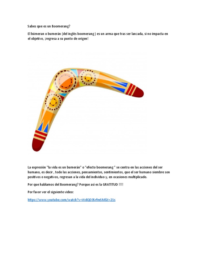 Sabes Que Es Un Boomerang | PDF