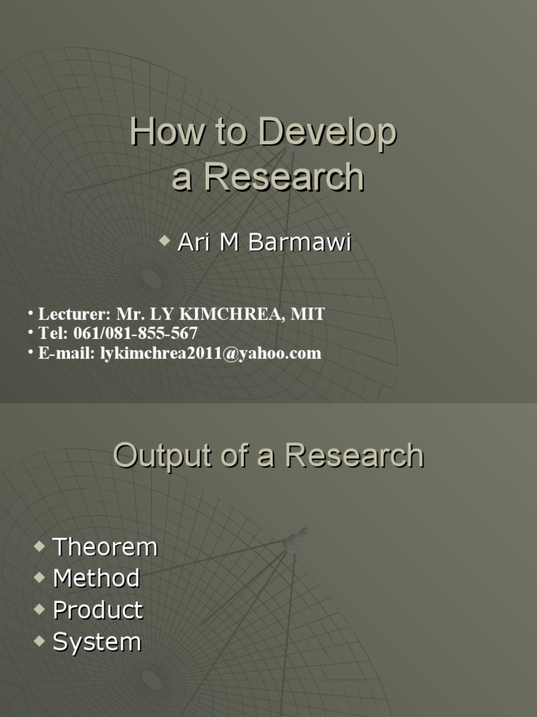 How To Develop Research | PDF | Experiment | Inquiry