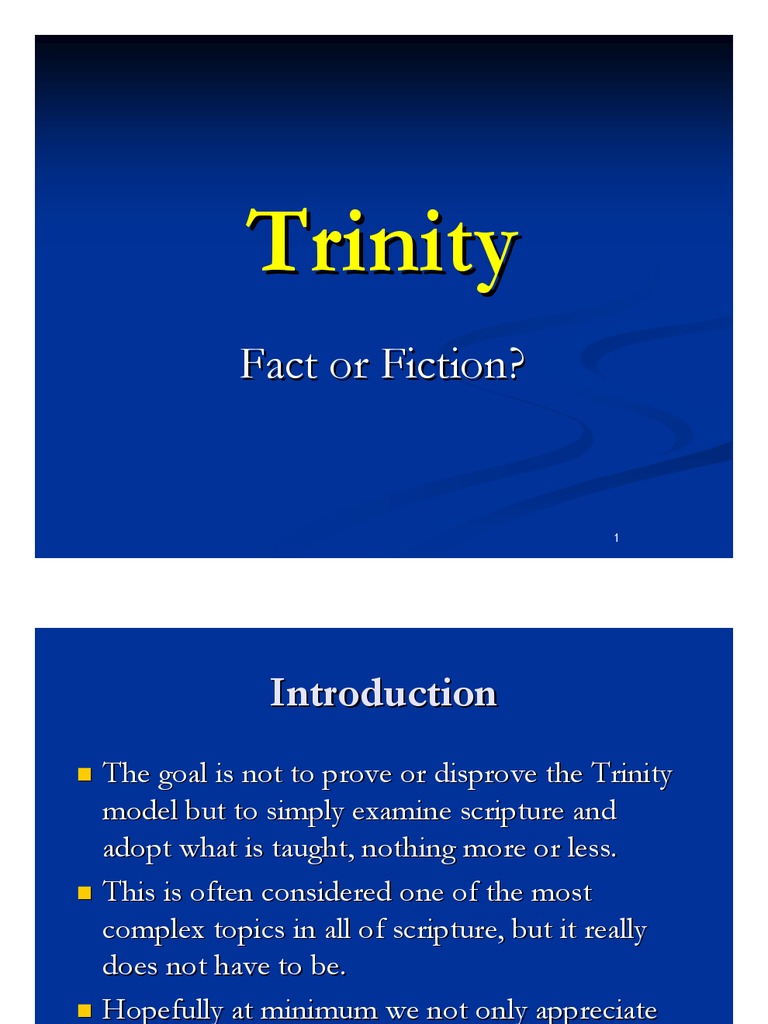 Trinity Introduction | PDF | Trinity | God The Father