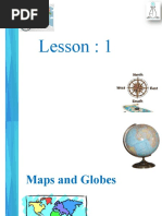 Class 5 SST Lesson 1 Globes and Maps | PDF | Map | Cartography