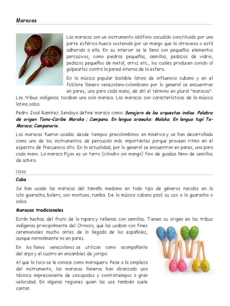 Maracas | PDF | Musica centroamericana | Musica Latinoamericana