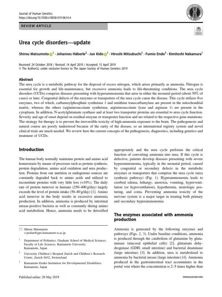 Urea Cycle Disorders - Update | PDF | Metabolism | Biochemistry
