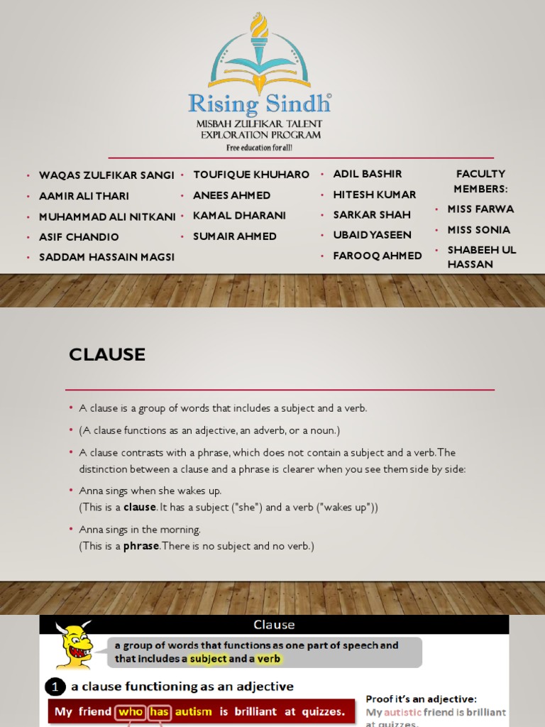 Clause and Types of Sentences | PDF | Clause | Morphology