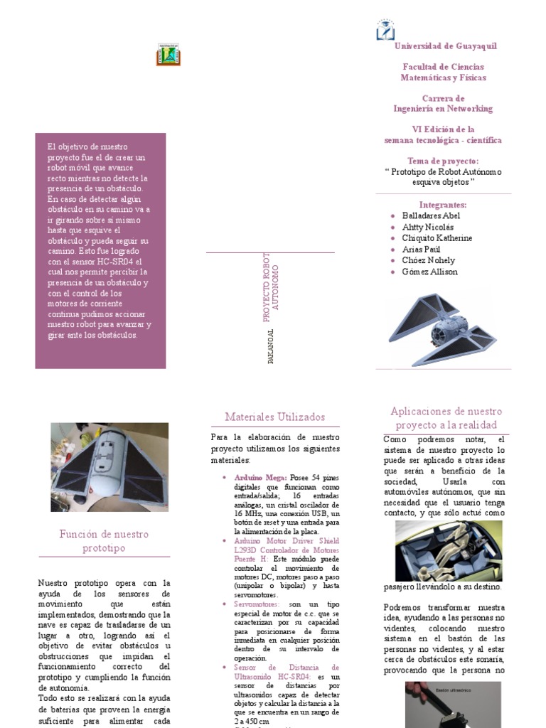Tripticos Proyecto | PDF | Robot | Robótica