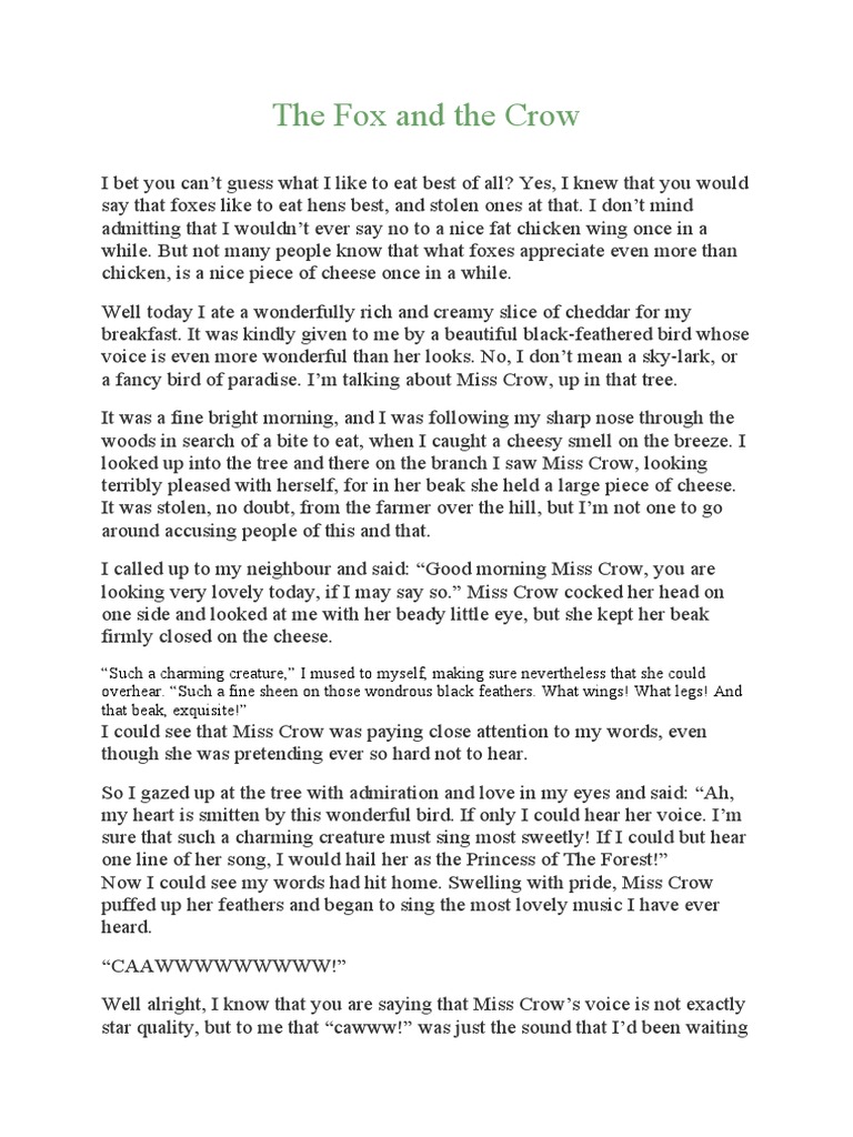 The Fox and The Crow | PDF