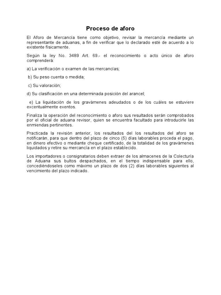 Proceso de Aforo | PDF