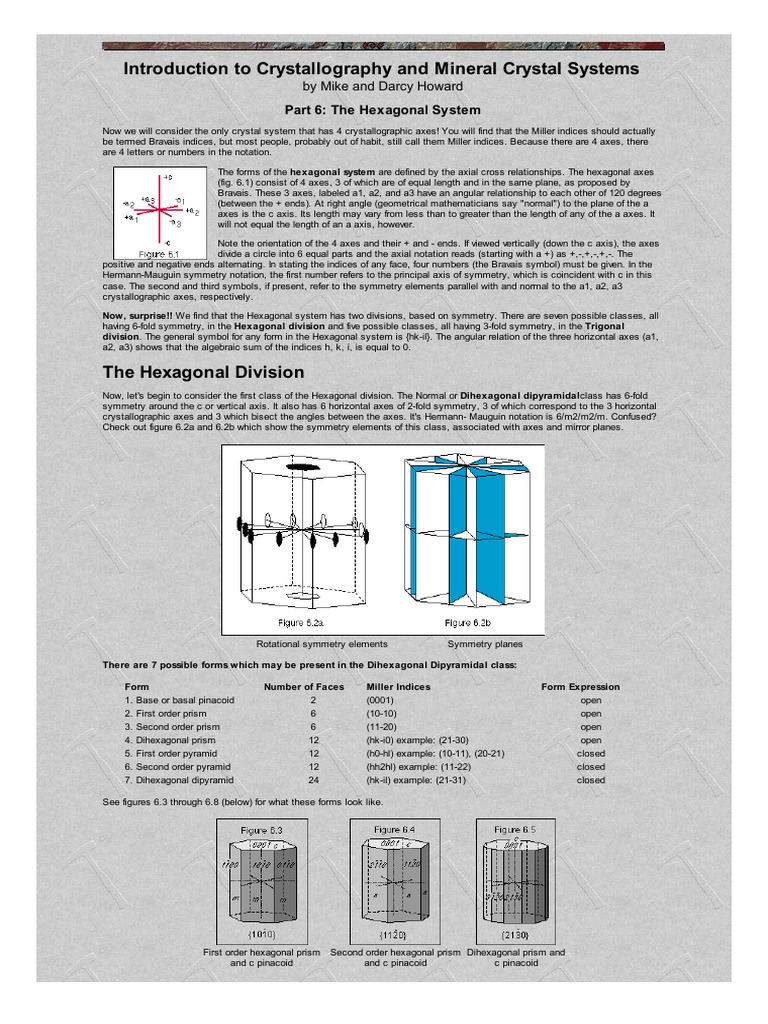 Part 6 The Hexagonal System | Download Free PDF | Crystal Structure ...