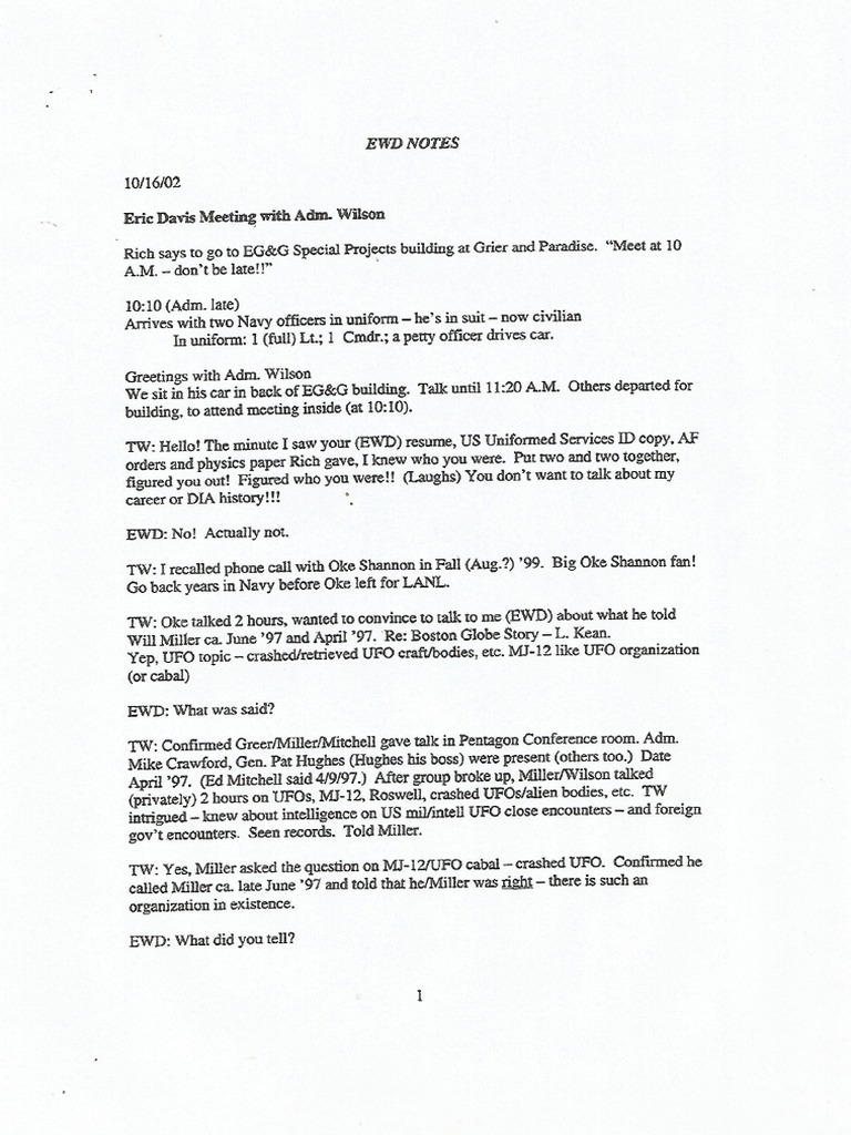 DR Eric Davis Notes | PDF