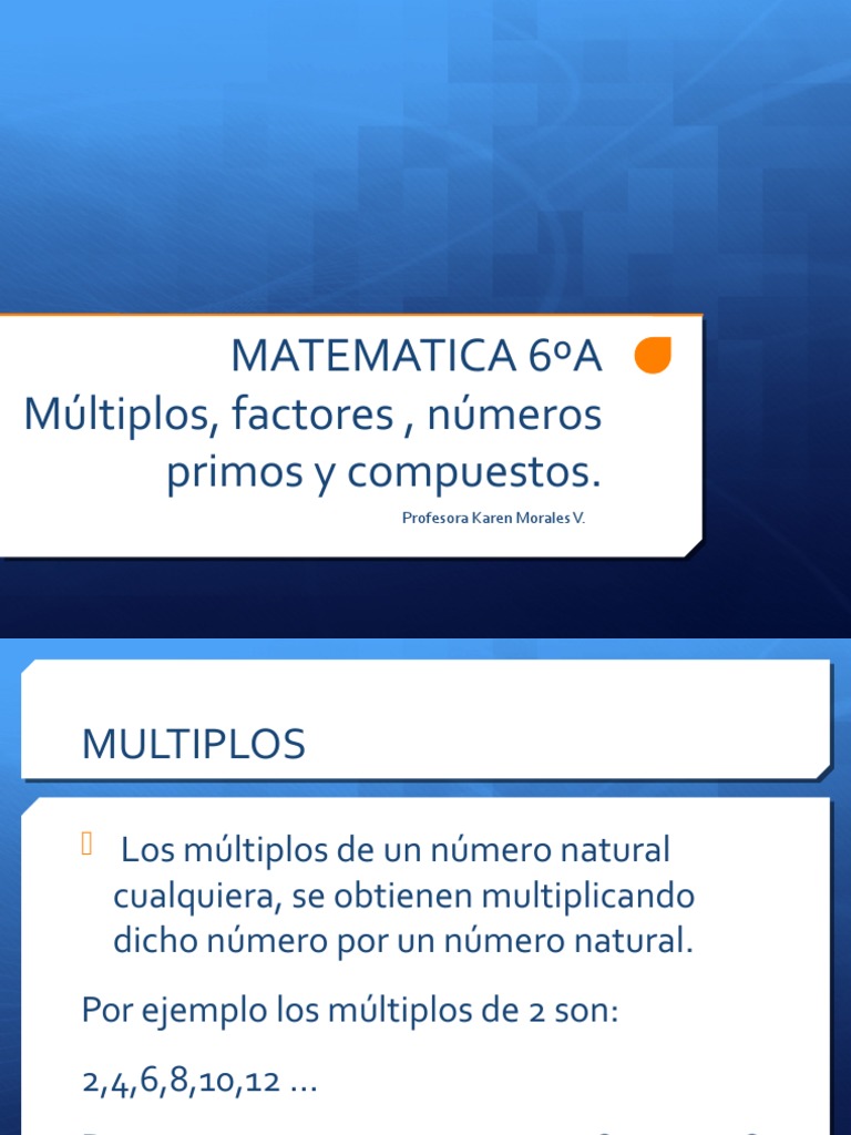 Matemáticas básicas: Múltiplos, factores, números primos, compuestos y ...