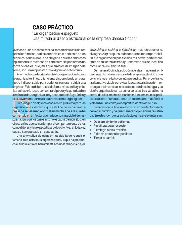 Caso 2 Organización Spaguetti PDF | Descargar gratis PDF | Toma de ...