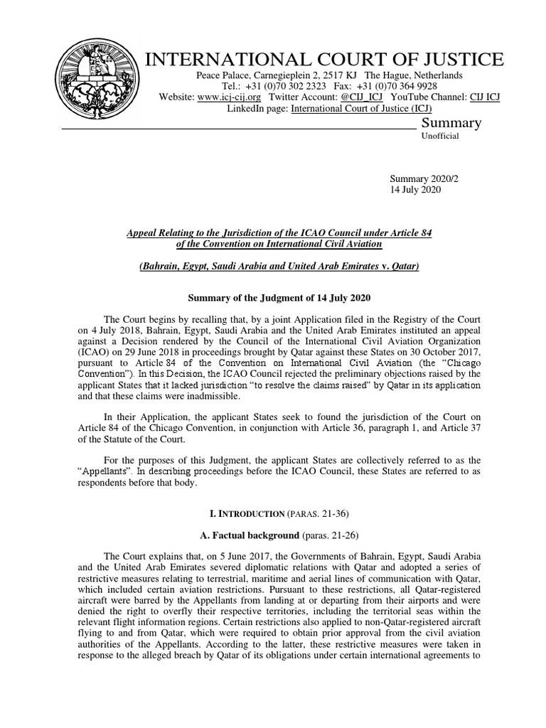 International Court of Justice | PDF | Jurisdiction | Appeal