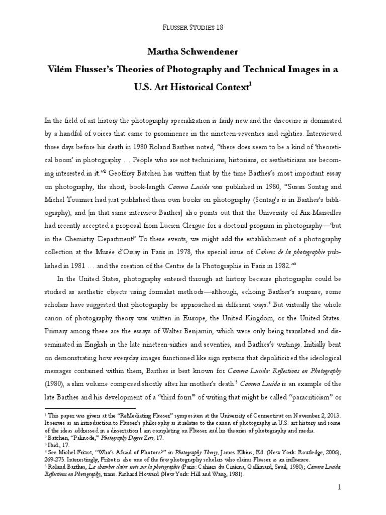 Vilem Flusser Theories Photography | PDF