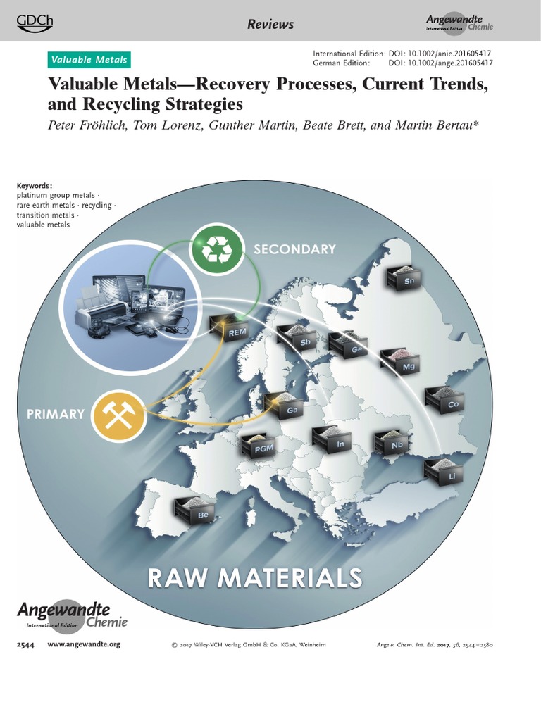 Valuable Metals Recovery and Recycling - Angewandte PDF | PDF | Cobalt ...