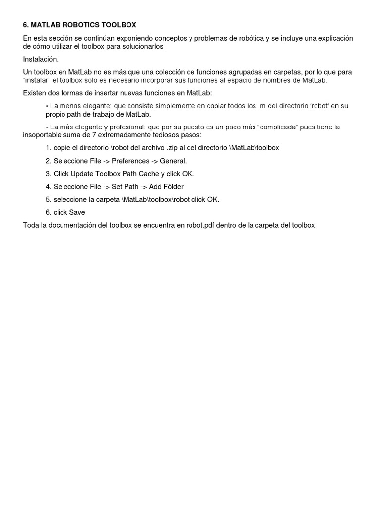 6 Matlab Robotics Toolbox PDF | PDF | Arte | Tecnología
