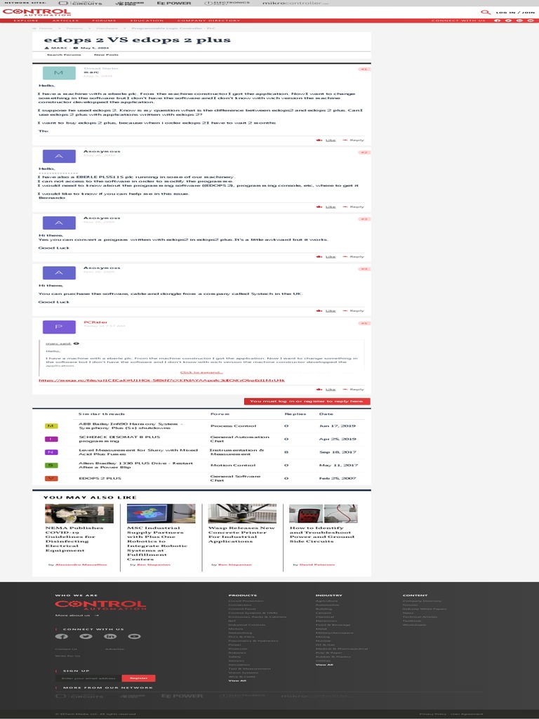 Edops 2 VS Edops 2 Plus - Automation & Control Engineering Forum | PDF ...