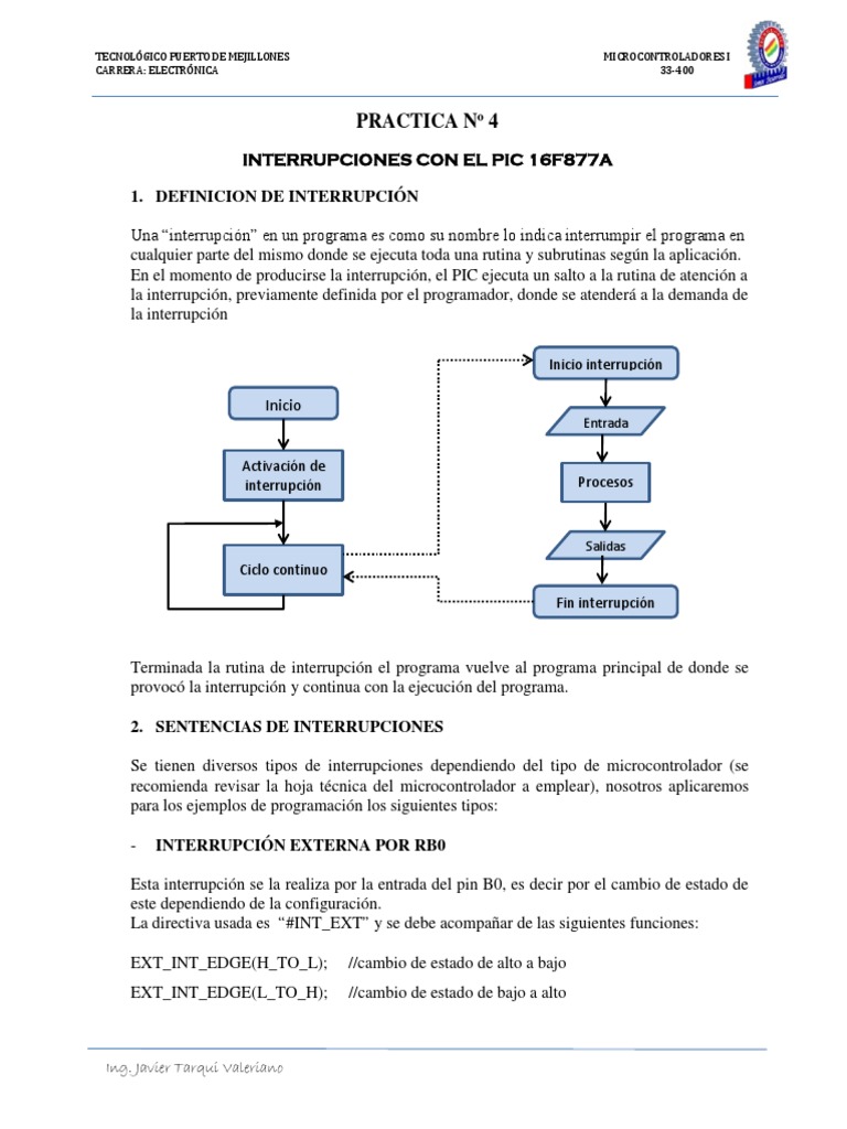 MICRO1 Programa 4 Interrupciones | PDF | Microcontrolador | Electrónica digital
