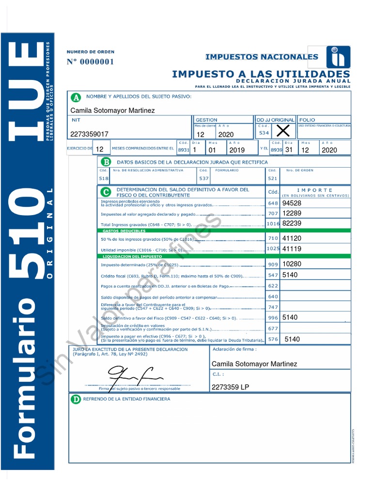 Formulario 510 Iue 3 | PDF