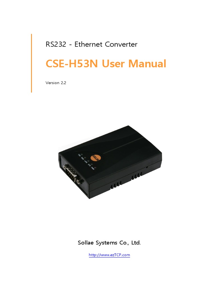 CSE-H53N User Manual: RS232 - Ethernet Converter | PDF | Transmission Control Protocol | Port ...