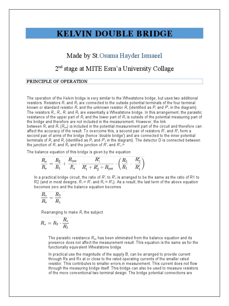 Kelvin Double Bridge: Made by St. 2 Stage at MITE Esra'a University ...