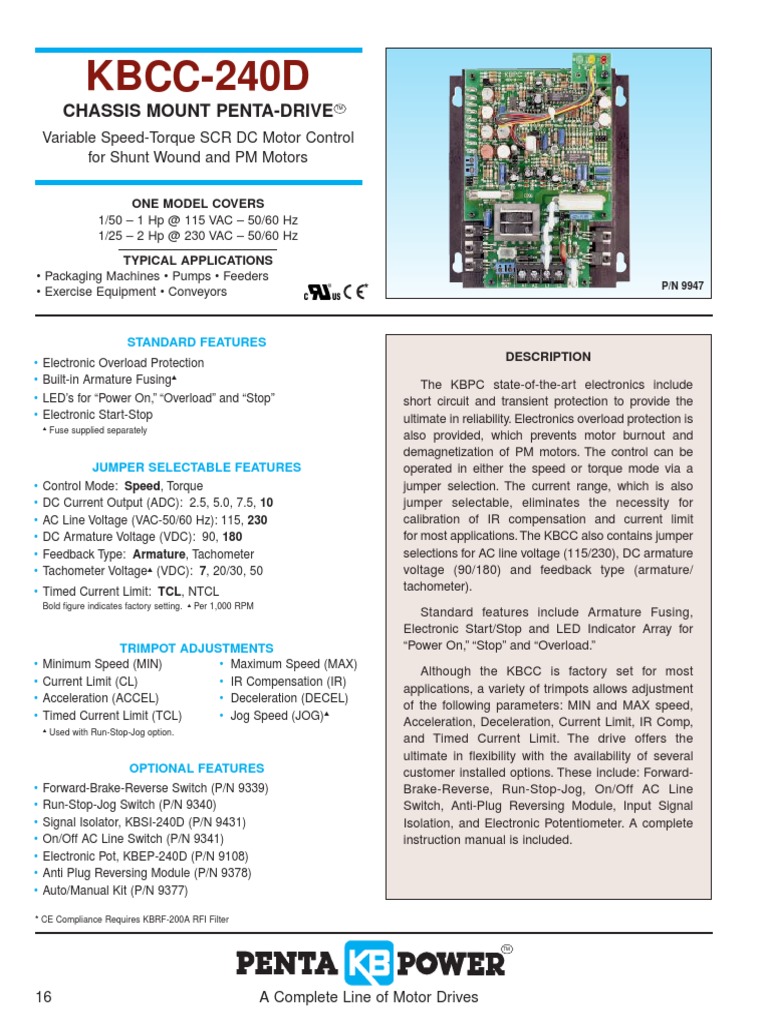 KBCC-240D: Chassis Mount Penta-Drive | PDF | Electric Motor | Power Supply