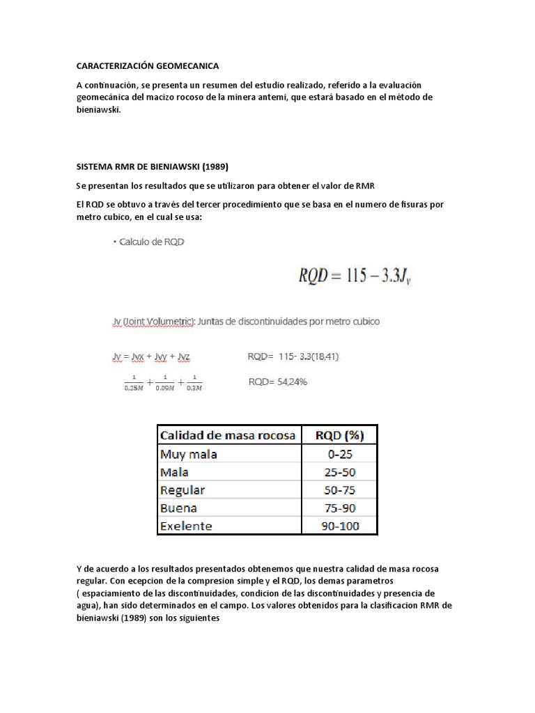 Sistema RMR de Bieniawski 2.0 | PDF | Elasticidad (Física) | Roca ...