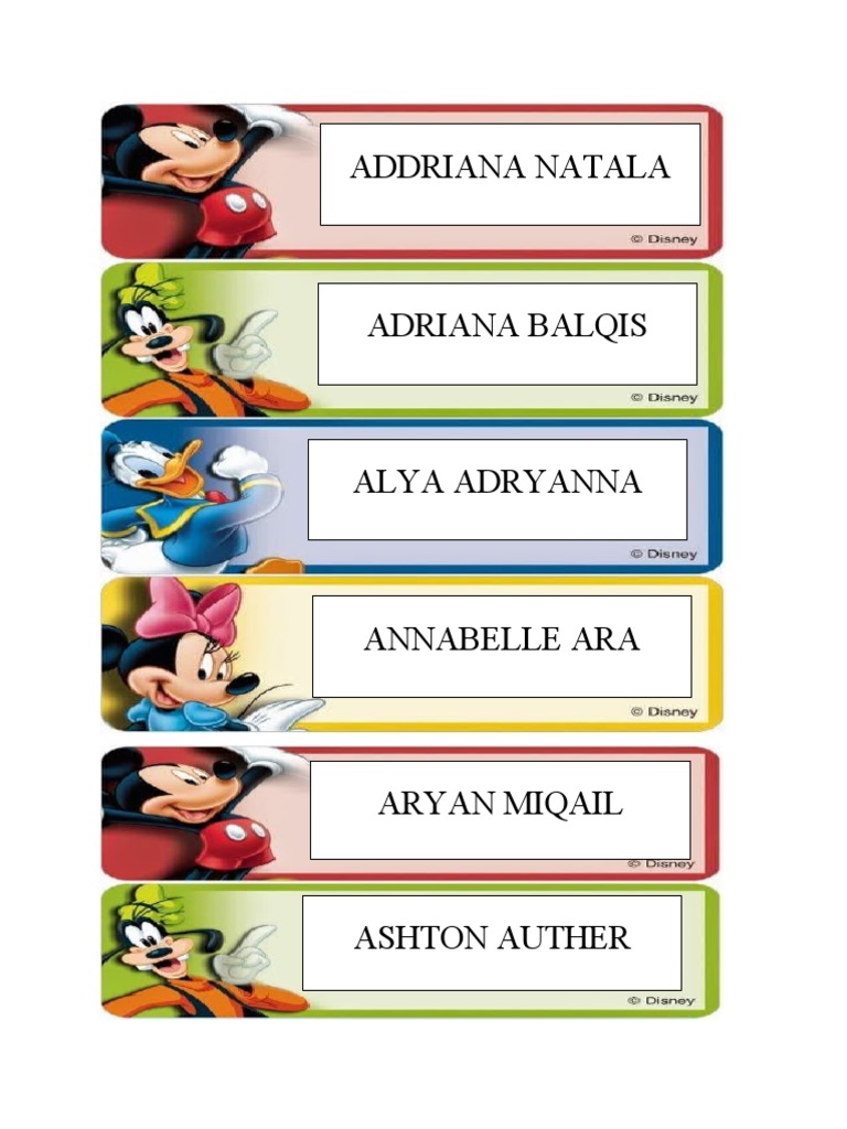 Label Nama Meja Murid 4inovatif | PDF