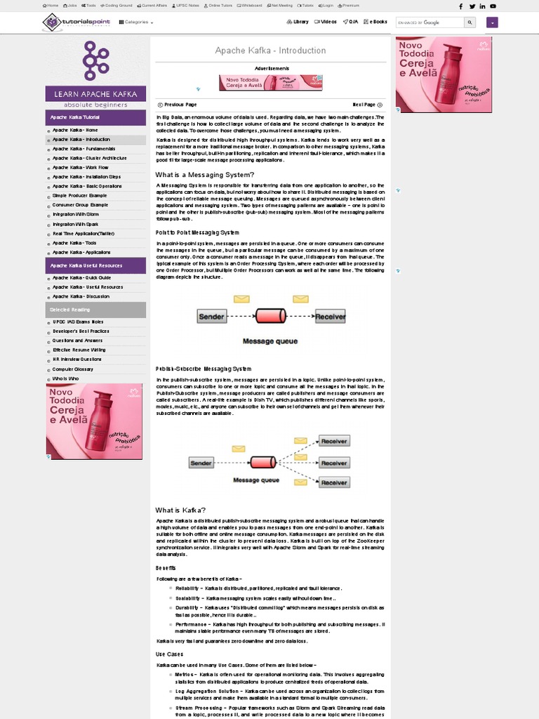 Apache Kafka Introduction Pdf Software Computer Architecture