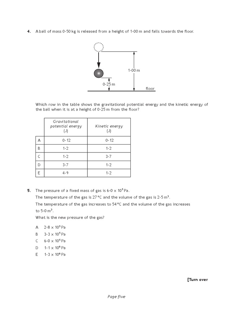 Gravitational Potential Energy Kinetic Energy | PDF
