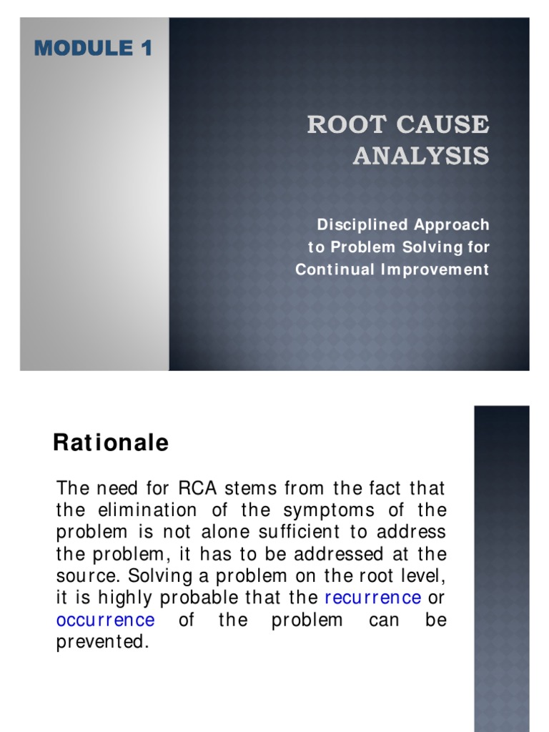 Module 1 RCA | PDF | Quality Management System | Iso 9000
