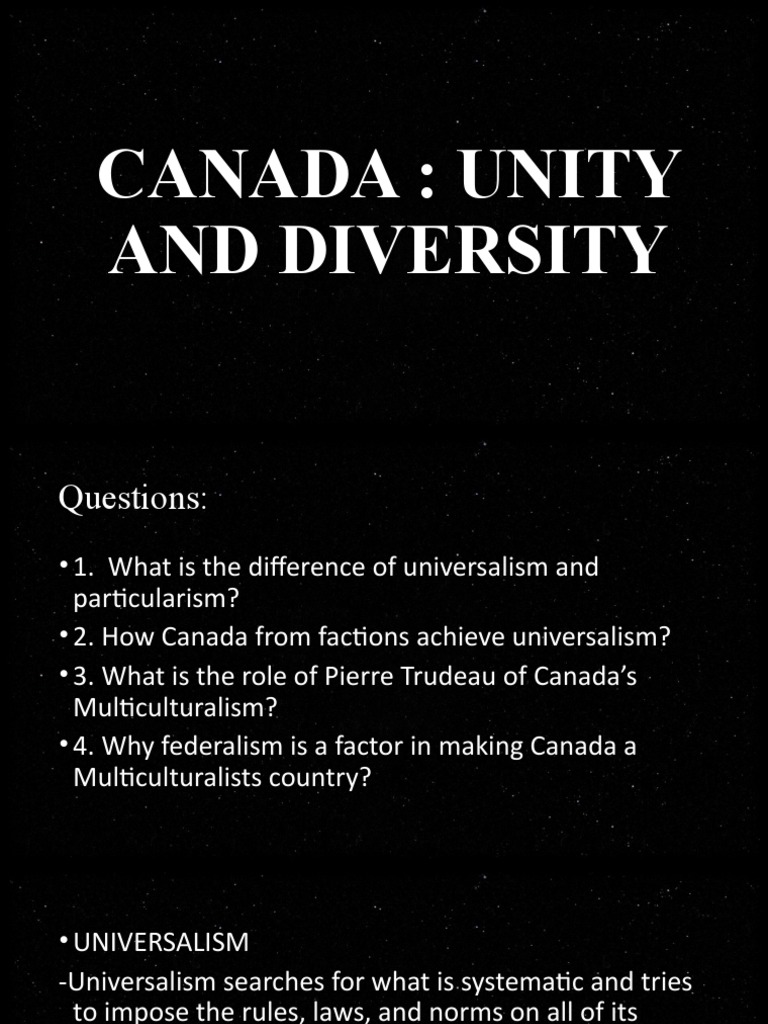 Canada: Unity and Diversity | PDF | Multiculturalism | Pierre Trudeau