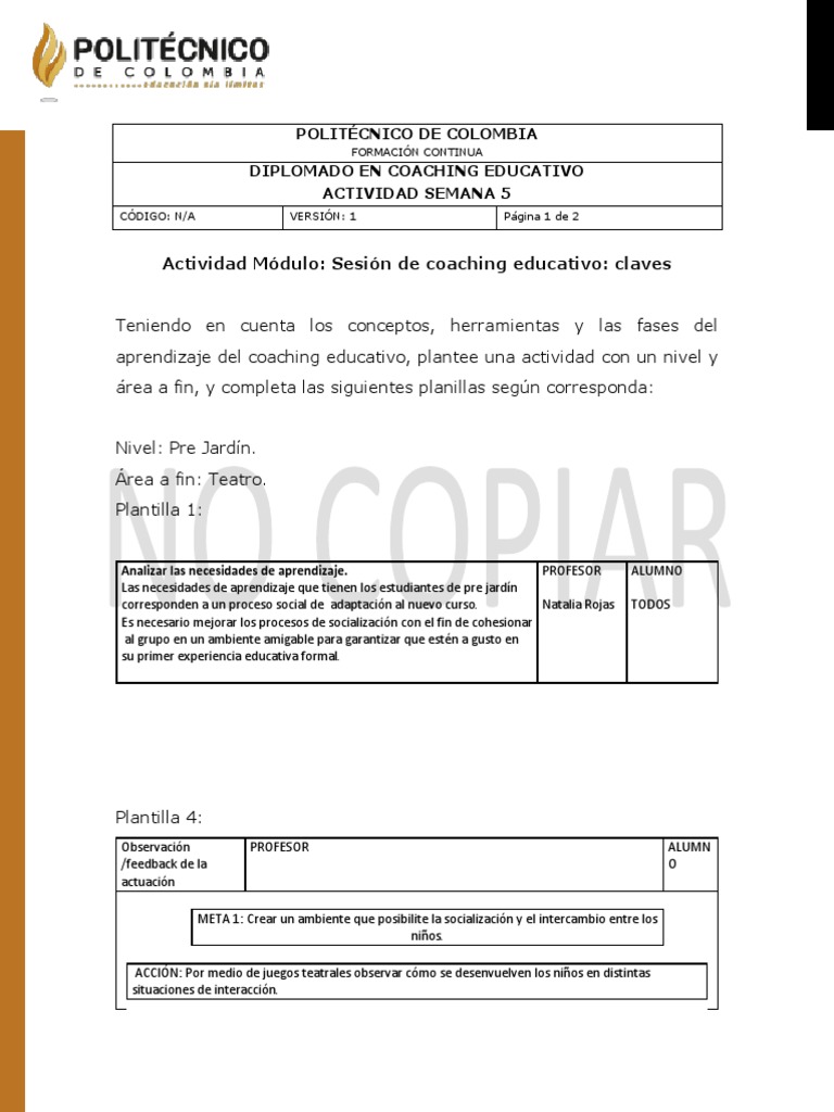 Actividad Modulo 5 Ejemplo Pdf Pdf Aprendizaje Evaluación