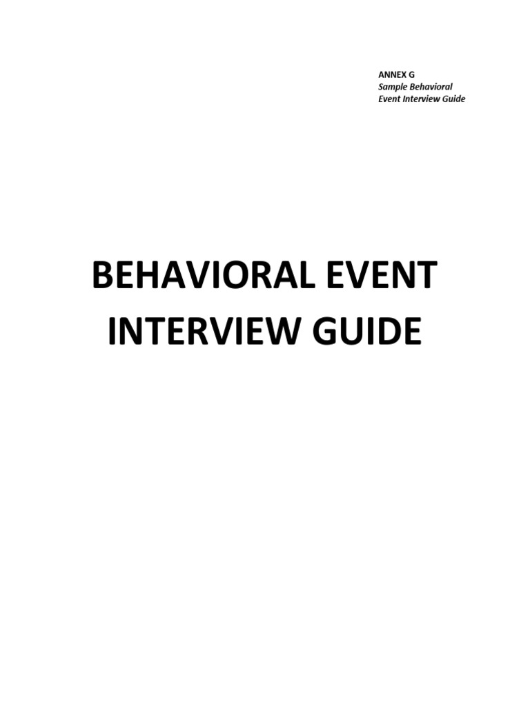 Behavioral Interview Guide Template | PDF | Competence (Human Resources ...