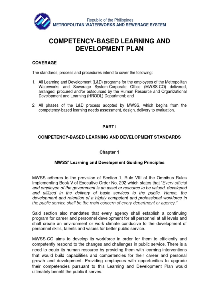 Competency Based Learning and Development Plan PDF | PDF | Needs ...