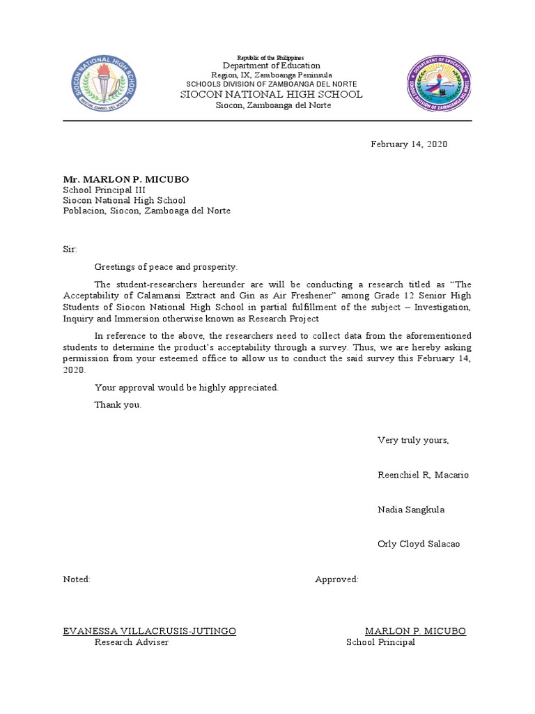 Student Letter For Research | PDF