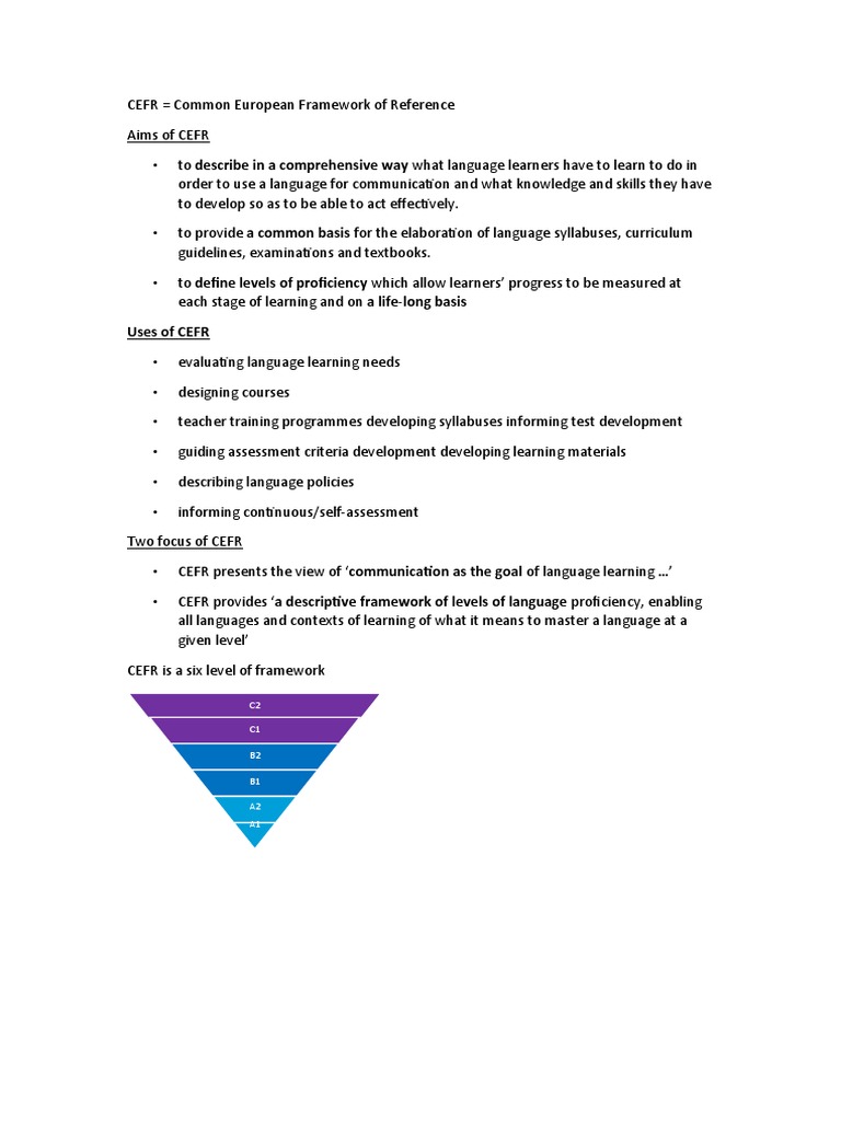 CEFR Notes | PDF | Language Arts & Discipline