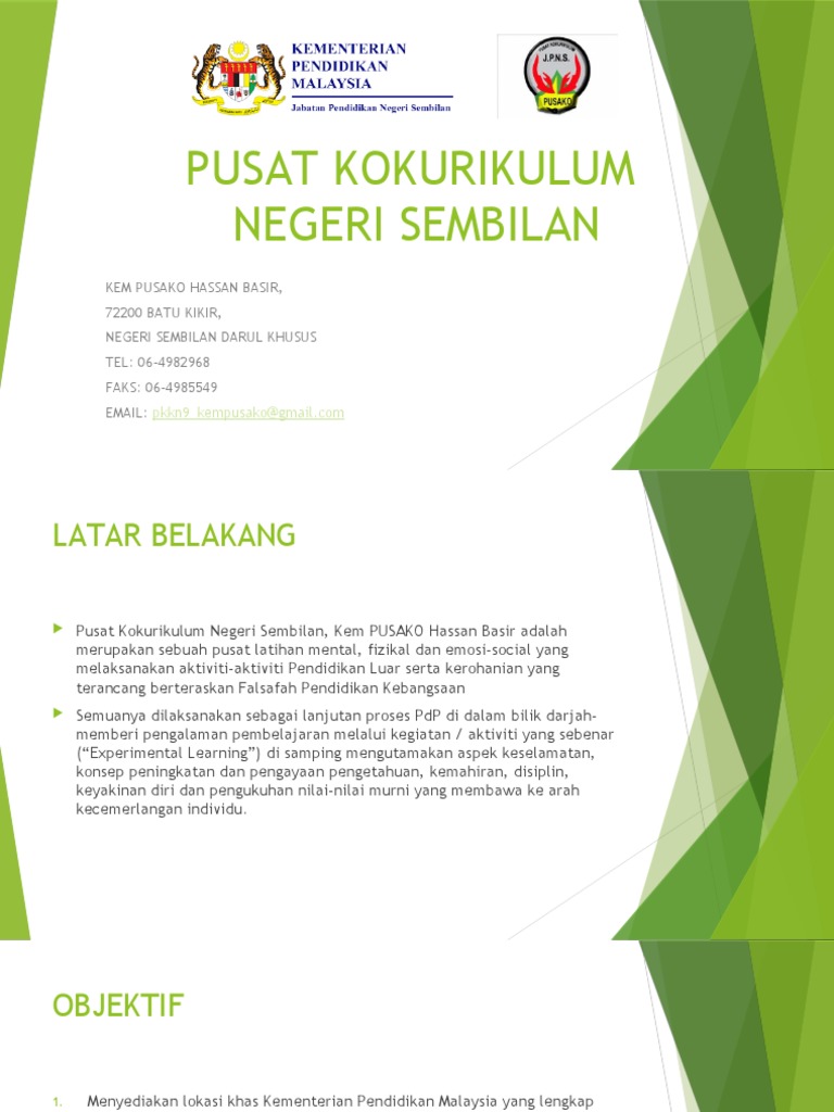 Pusat Kokurikulum Kem Pusako Negeri Sembilan | PDF